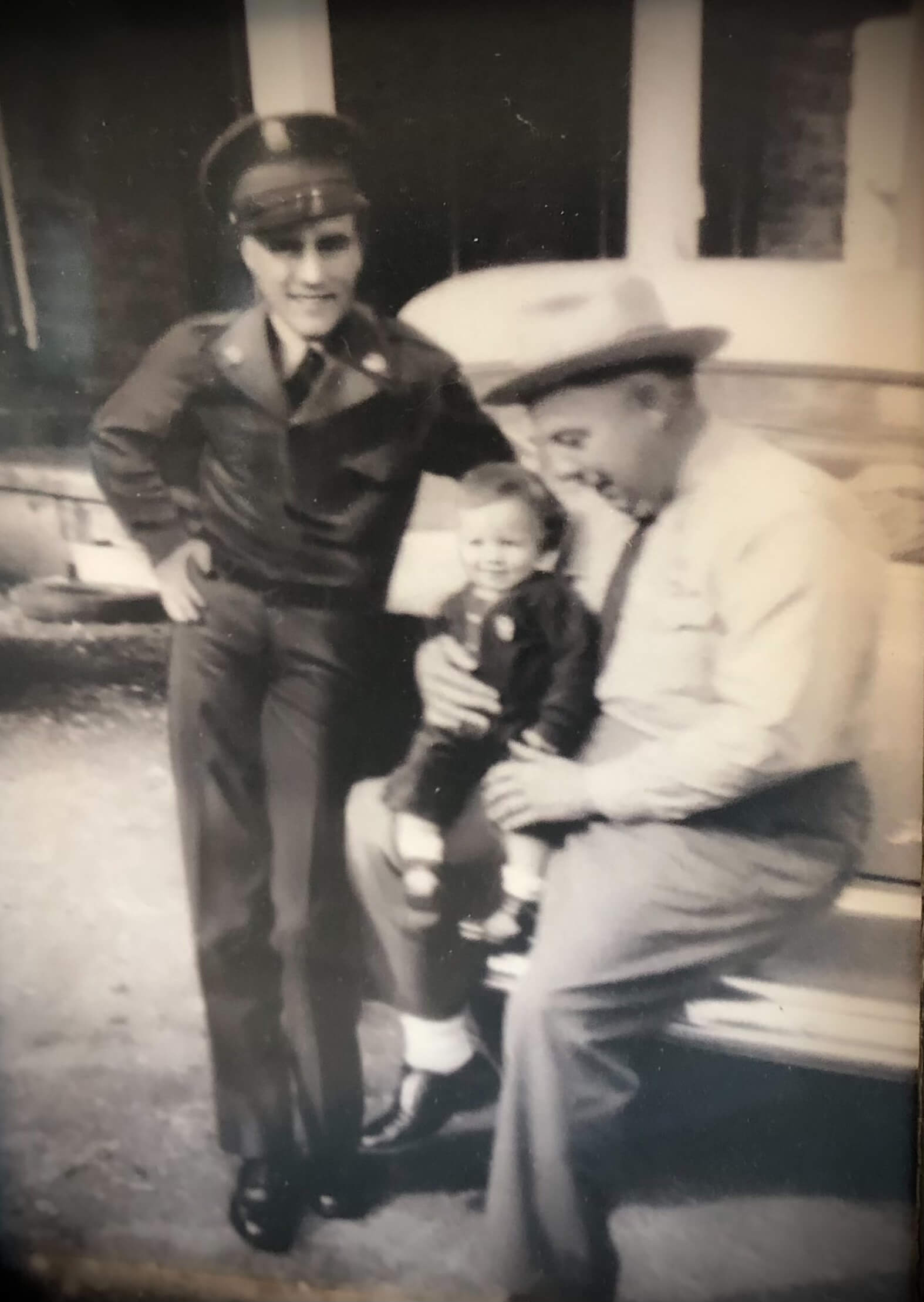 Dad and Granddad with baby Grady - LkldNow