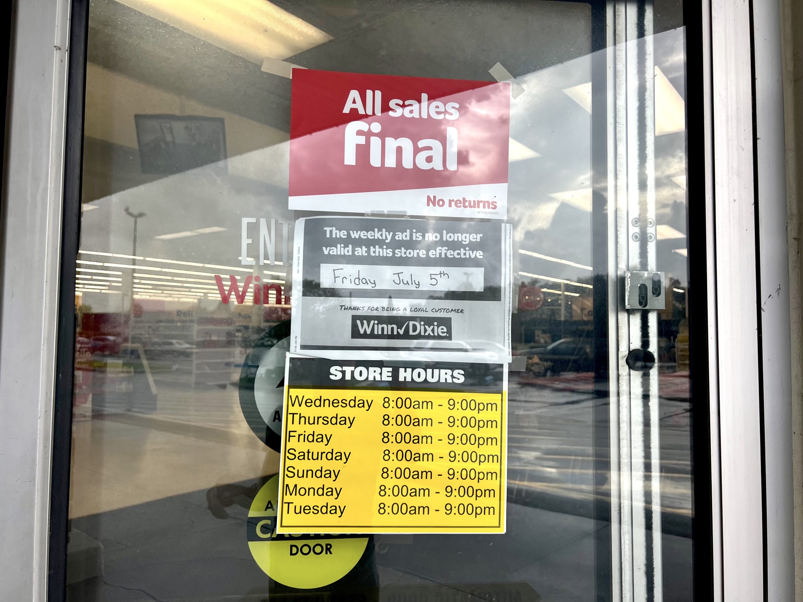 Winn-Dixie, all sales final - LkldNow